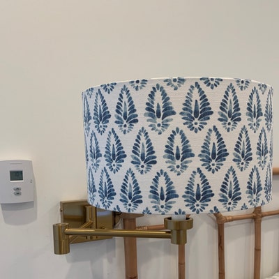 Blue Drum Lampshade-patterned Lamp Shade Lampshade-custom Made-to-order ...