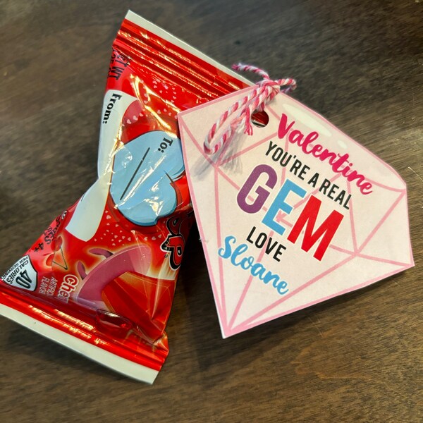 EDITABLE Valentines, You're a Real Gem Ring Pop Valentines Day Kids ...