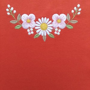 Machine Embroidery Design Modern Boho Flowers Border Curved Border ...