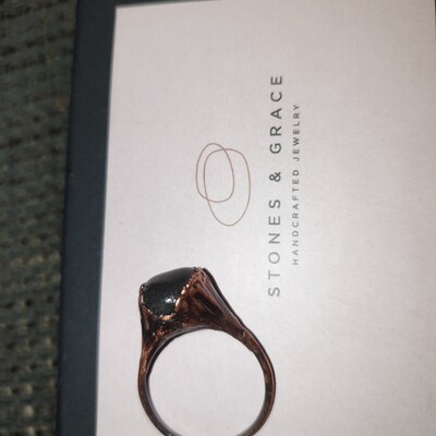 Black LAVA and Solid Gold Ring Icelandic Basalt Ring - Etsy Canada