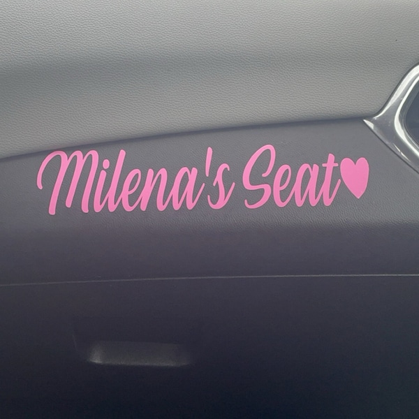 Girlfriends Name Seat Sticker | Car Vinyl Decals | Relationship Gifts ...