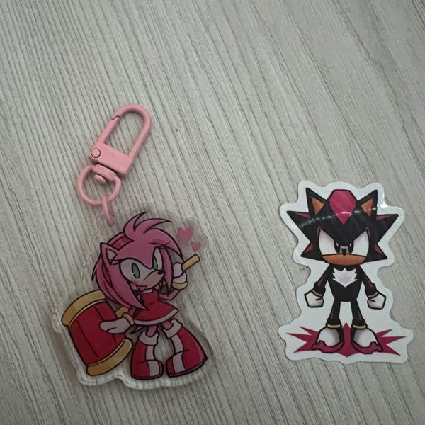 Sonic 2 Inch Acrylic Charm Keychain | Sonic Hedgehog, Shadow Hedgehog ...