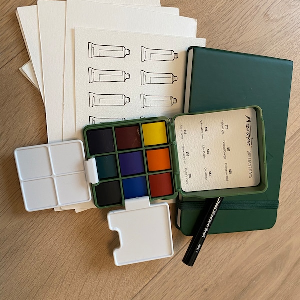 Mini Watercolor Palette, Compact, Portable Watercolour Paint Set ...