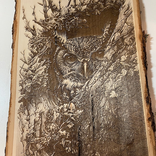 Owl Laser Engraving Design, Ready to Engrave PNG & JPEG, Wildlife Art ...