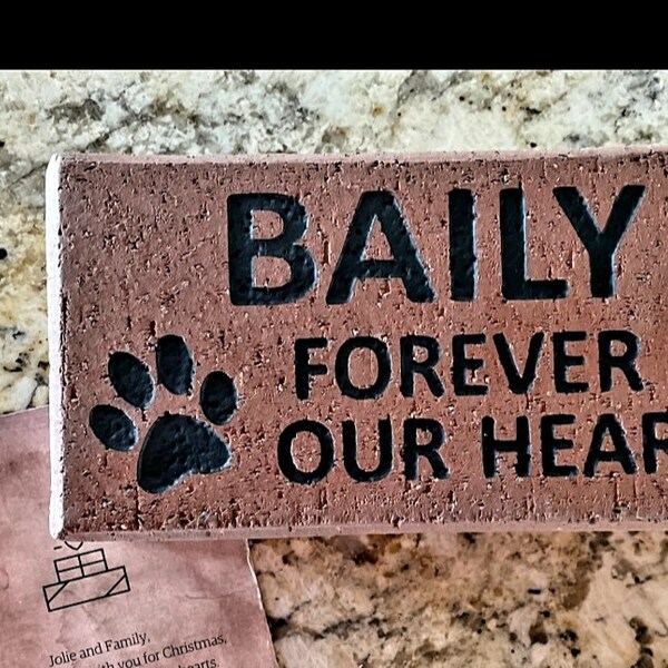 Pet Memorial Stone / REAL CLAY PAVER Brick / Pet Grave Marker Headstone ...