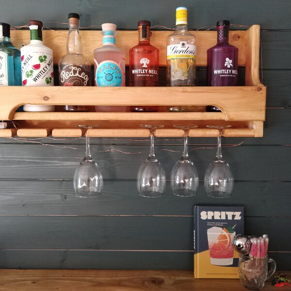 75cm Wine or Spirit Shelf Curved Front Dark Oak - Etsy