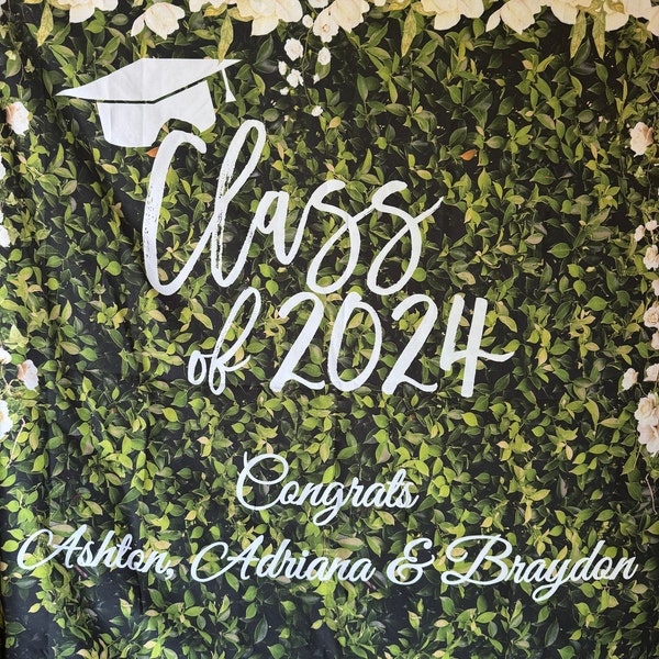 Class of 2025 Grass Wall Graduation Backdrop Fabric Hedge Wall Grad ...