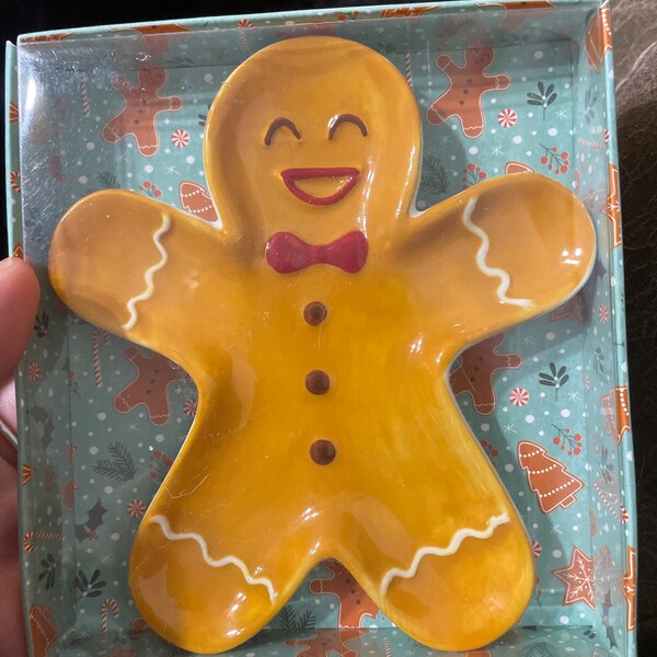 Christmas Gingerbread Man Trinket Dish - Etsy