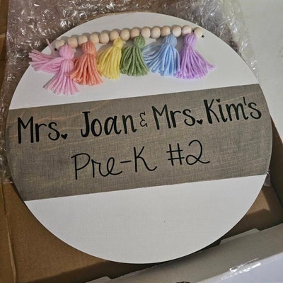 Teacher Door Hanger. Teacher Sign. Pastel Classroom Decor. Rainbow ...