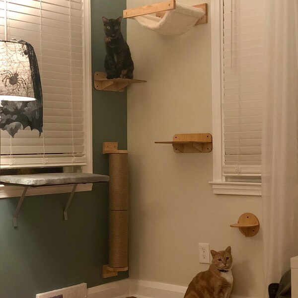 Cat Wall Shelves Set With 3 Steps (size M) and 3 Shelves for Playing ...