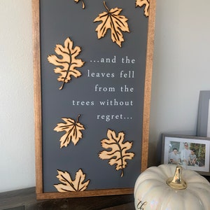Fall Wood Sign, Fall Leaves, Fall Home Decor, Lasercut Wood Sign, Signs ...
