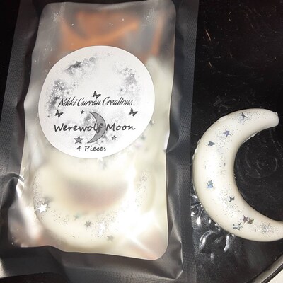 4 Pack Werewolf Moon Shaped Handmade Wax Melt Tarts werewolf Scented ...
