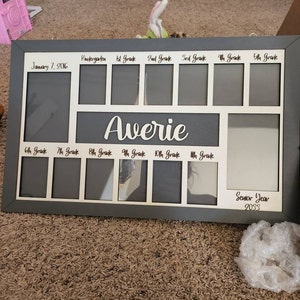 3D Pre-k-12 School Years Picture Frame gray Custom - Etsy