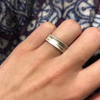 Birch Bark Ring in Sterling Silver - Etsy