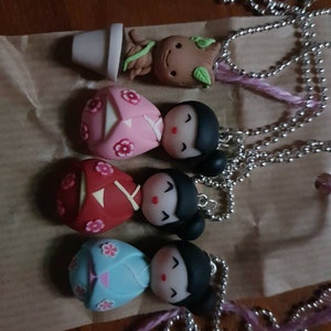 Kokeshi Doll in Fimo, Japanese Dolls With Colorful Kimonos, Polymer ...