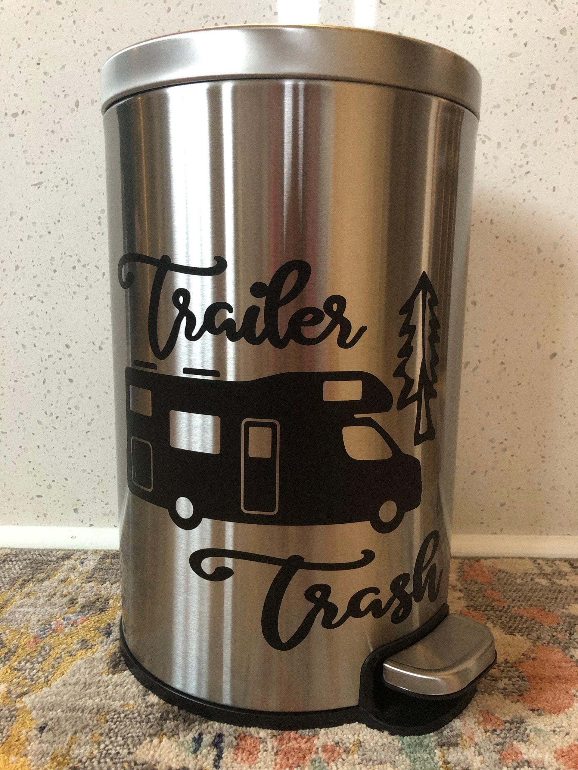Trailer trash decal, camper decal, trash can decal, rv decor, camping sign
