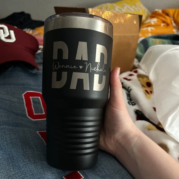 Dad Tumbler With Kids Names, Personalized Dad Cup, Daddy Tumbler, Dad ...