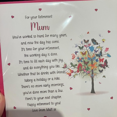 Handmade Personalised Retirement Card, Butterfly Tree Retirement - Etsy UK