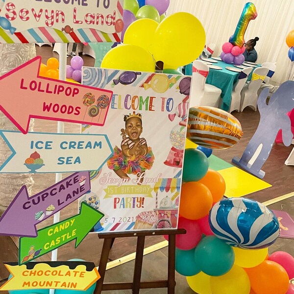 Candy Welcome Sign, Sweet Shop Birthday Welcome, Sweet Celebration ...