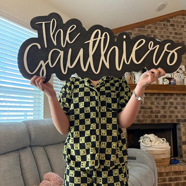 Large Last Name Sign, Cut Out Last Name Sign, Wedding Name Sign, Double ...