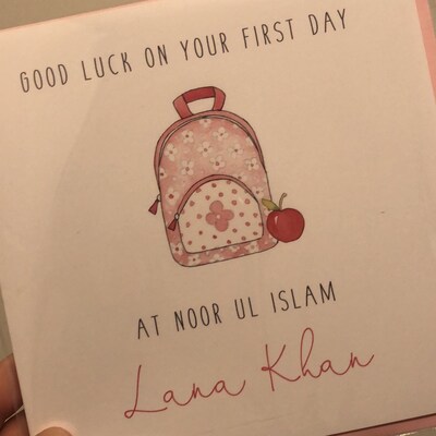 Personalised First Day at School Card 1st Day at School Card Girls ...