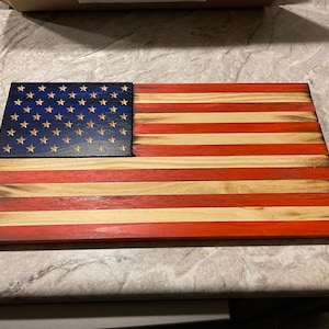 Small Handmade Rustic American Wooden Flag - Etsy