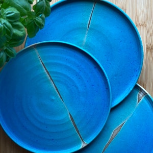 Turquoise Ceramic Plate, Rustic Pottery, Modern Pottery, Ceramic ...