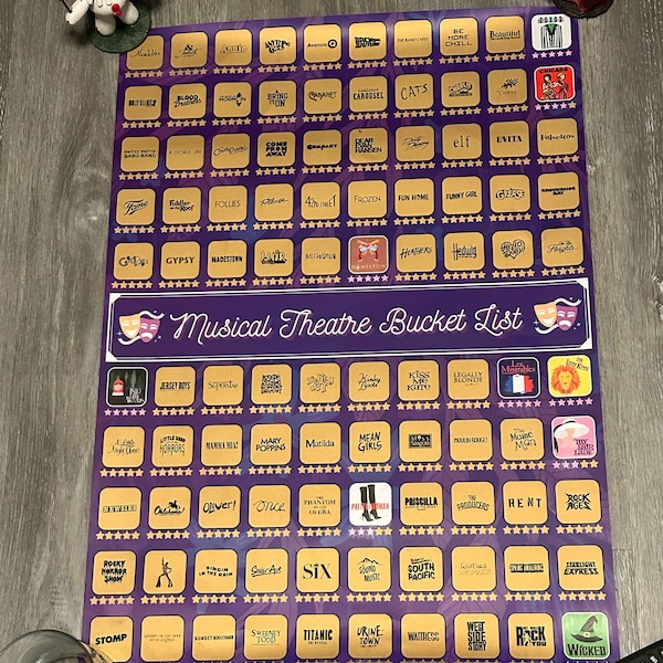 Musical Theatre Scratch off Poster - Gift for Musical Theatre Fans ...