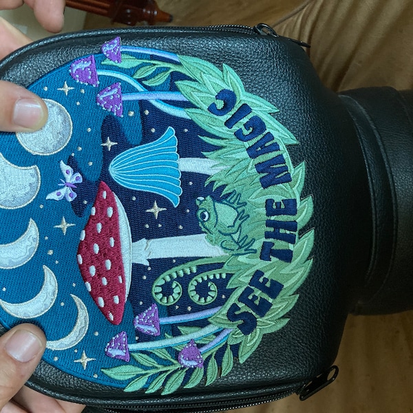 See the Magic Nature XL Back Patch - Frog, Mushroom, Moon Phases ...