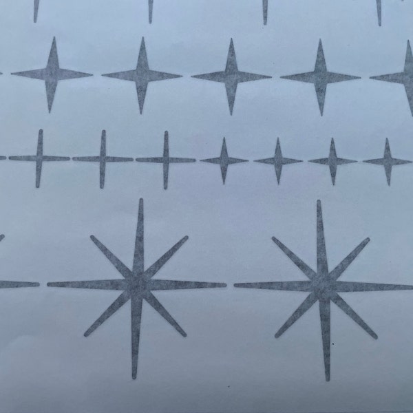 Moon and Starbursts Wall Decal Set, Includes One Moon and 66 Star ...