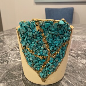 6 Inch Geode Pot Concrete Pot Hand Painted Pot Stone Pot - Etsy