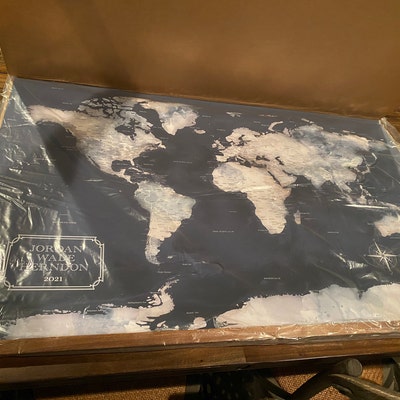 Large Office Wall Map, Personalized World Map, Executive Wall Art ...