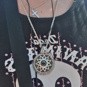 Black Metal Trident Pendant Lucifer Thelema Necklace Satanic - Etsy