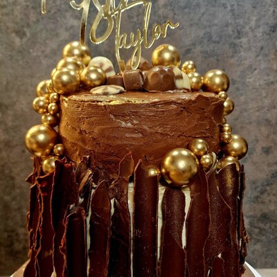 Happy Birthday Cake Topper Acrylic Cake Topper Fine Line Birthday Cake ...