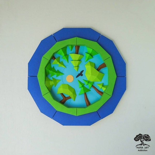 DIY Forest Papercraft Hanging, 3D Papercraft PDF Pattern / Simple Low ...