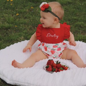 Berry First Birthday Outfit Personalized Baby Girl Strawberry | Etsy