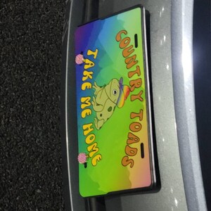 Cowboy Frog Front License Plate Country Frog Truck Tag Cute Purple Hat ...