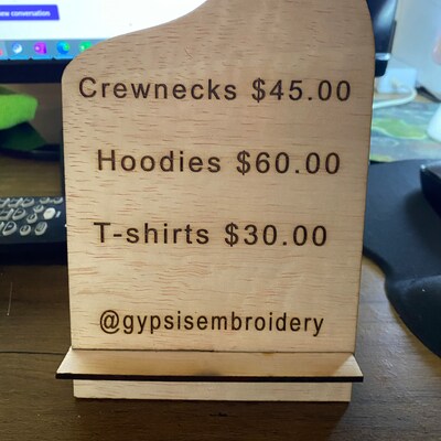 Custom Wooden Tags Laser Cut Engraved Personalized Logo, Timber Sew in ...