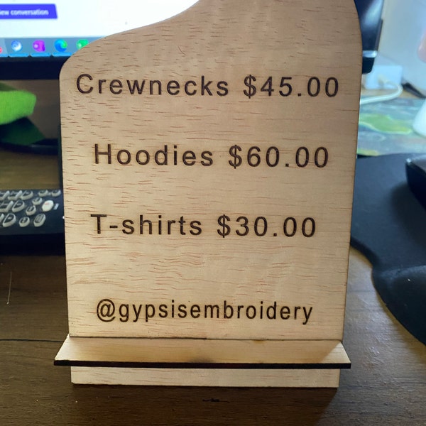 Custom Freestanding Wooden Signs for Businesses, Personalized Laser Cut ...
