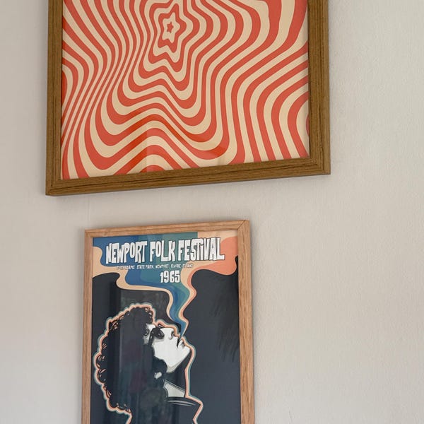 Long Narrow Flower Wall Art, Maximalist Wall Art, Vivid Color Wall Art ...