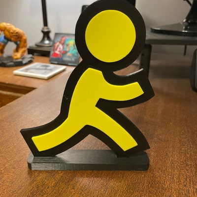 AOL Logo Running Man America Online 3D Printed Art Display Stand Shelf ...