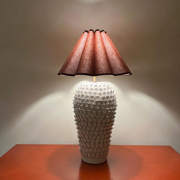 Table Lamp Rustic, Bedside Lamp, Handmade Table Lamps, Natural Linen ...