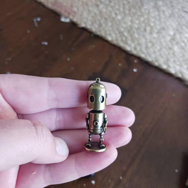 Bitsy, the Brass Robot Figurine - Etsy