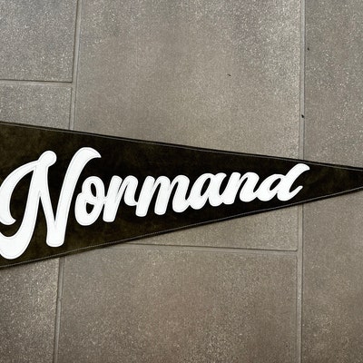 Large Single Word Custom Suede and Leather Pennant Flag Banner ...