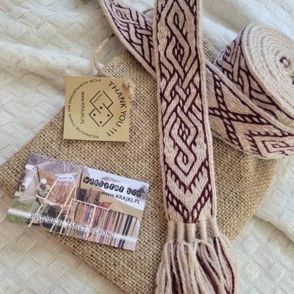 Tablet Woven Trim, Oseberg Viking Trim, Tablet Weaving, Width: 1/2 ...
