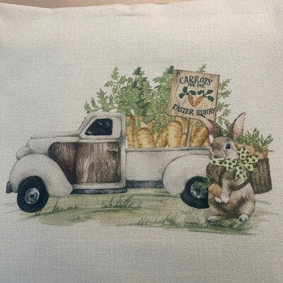 Easter Bunny Truck With Carrots PNG, Bunny Truck Carrots Watercolor ...