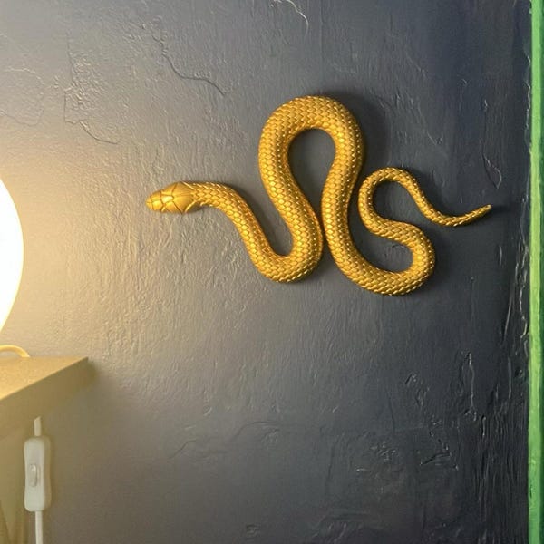 Snake Wall Hanging, Snake Wall Art, Alt Home Decor, Unusual Gift, Snake ...
