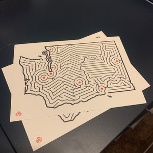 OREGON Map Maze 5x7 Postcard Hand Designed by David - Etsy