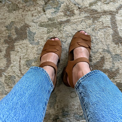 Swedish Clogs Peep Toe Metallic Gold Leather by Lotta From Stockholm ...
