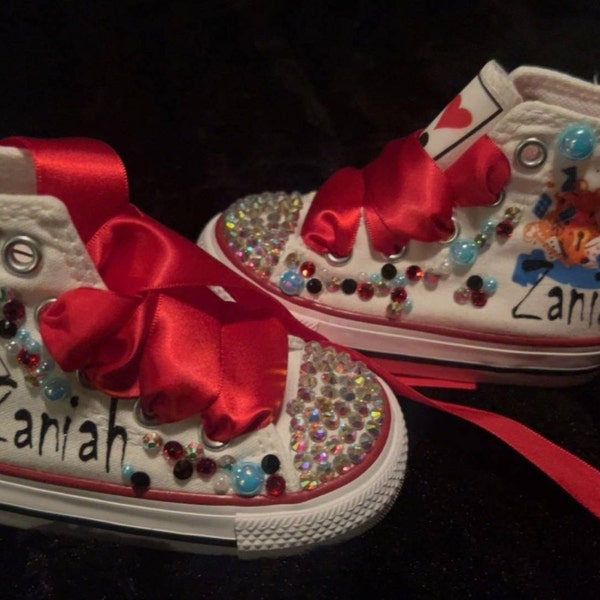 Alice in Wonderland Bling Shoes, Wonderland Birthday Shoes, Alice in ...